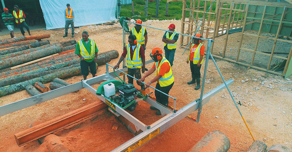 Cyclone recovery program uses portable sawmill | Matangi Tonga