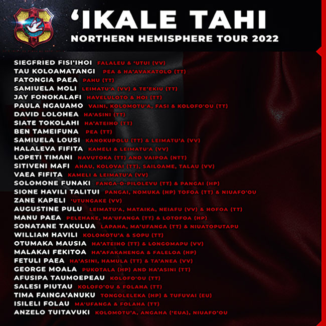 ‘Ikale Tahi squad for 2022 Northern Hemisphere tour | Matangi Tonga