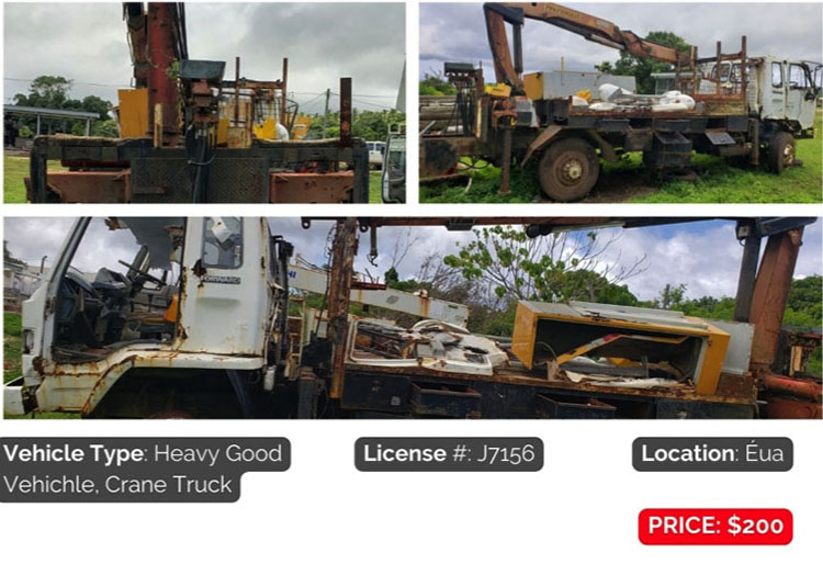 7086 Tonga Power Ltd vehicle tender 12-26 January 2023 | Matangi Tonga