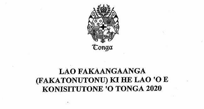 Parliament amends Tongan Constitution to include unwritten “customs ...