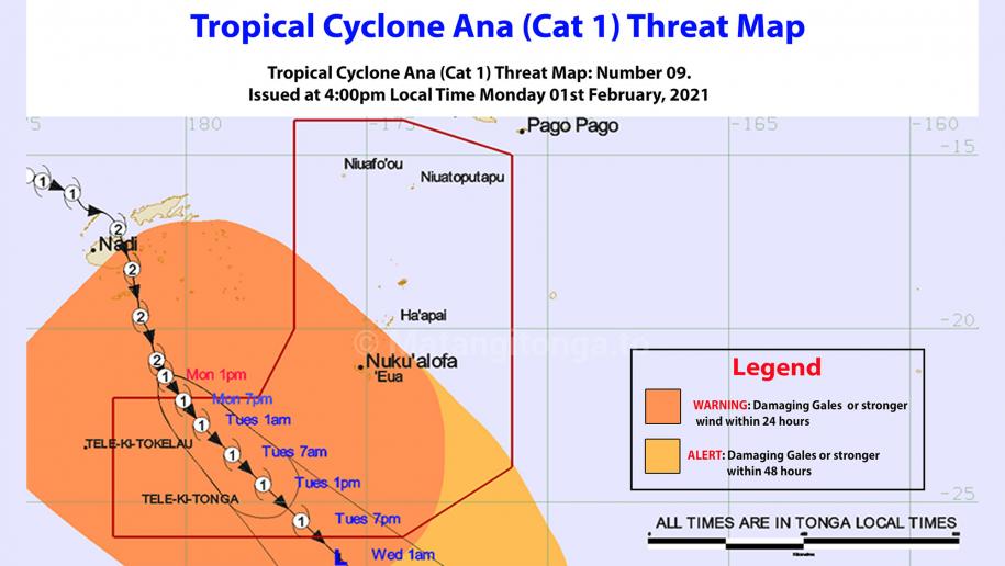 Tropical Cyclone Ana weakens into category 1 | Matangi Tonga