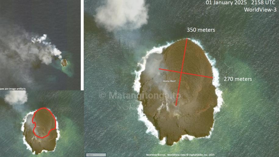 Lava island growing at Home Reef Volcano | Matangi Tonga