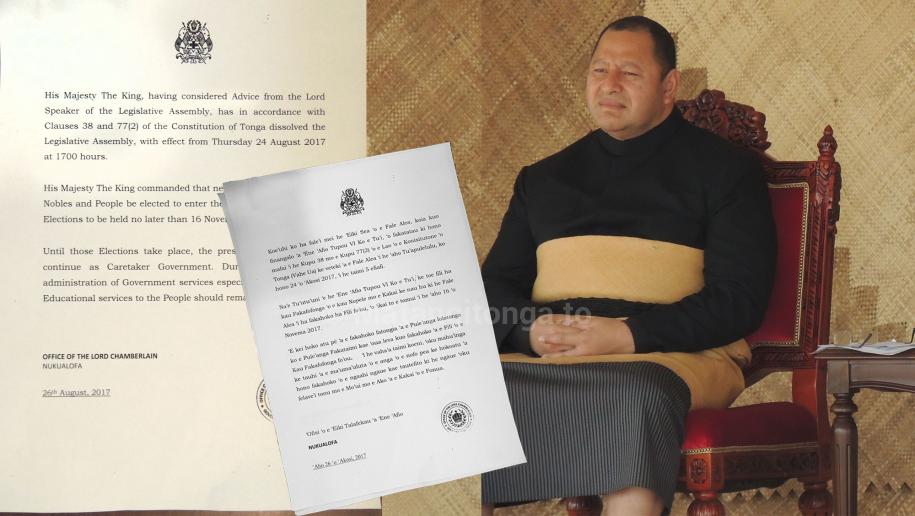 King Tupou VI proclaims current govt as Caretaker Government | Matangi ...