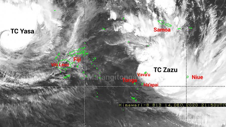 Tropical Cyclone Zazu tracking between Vava'u and Ha'apai | Matangi Tonga