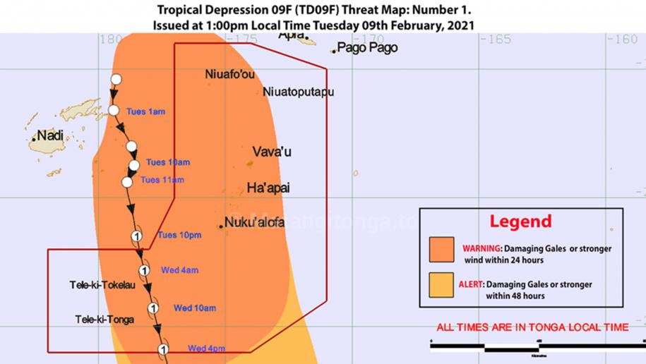 TD09F forecast strengthening to Tropical Cyclone Tuesday night ...