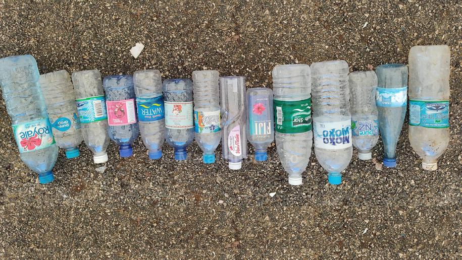 Tonnes of plastic waste from relief aid to Tonga, packed for recycling ...